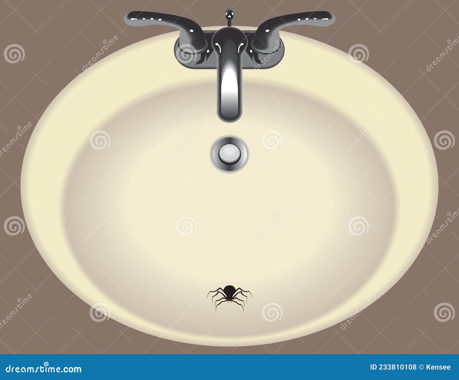 Spider in the Sink stock vector. Illustration of nozzle - 233810108