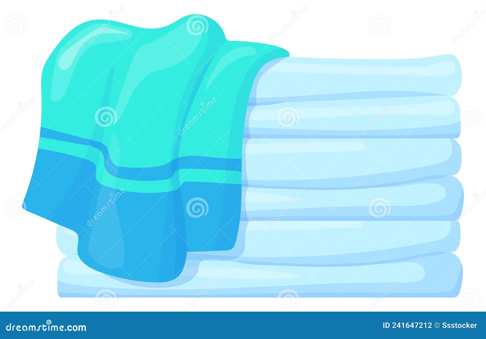 Towel Stack. Cartoon Folded Clothes Stock Vector - Illustration of ...