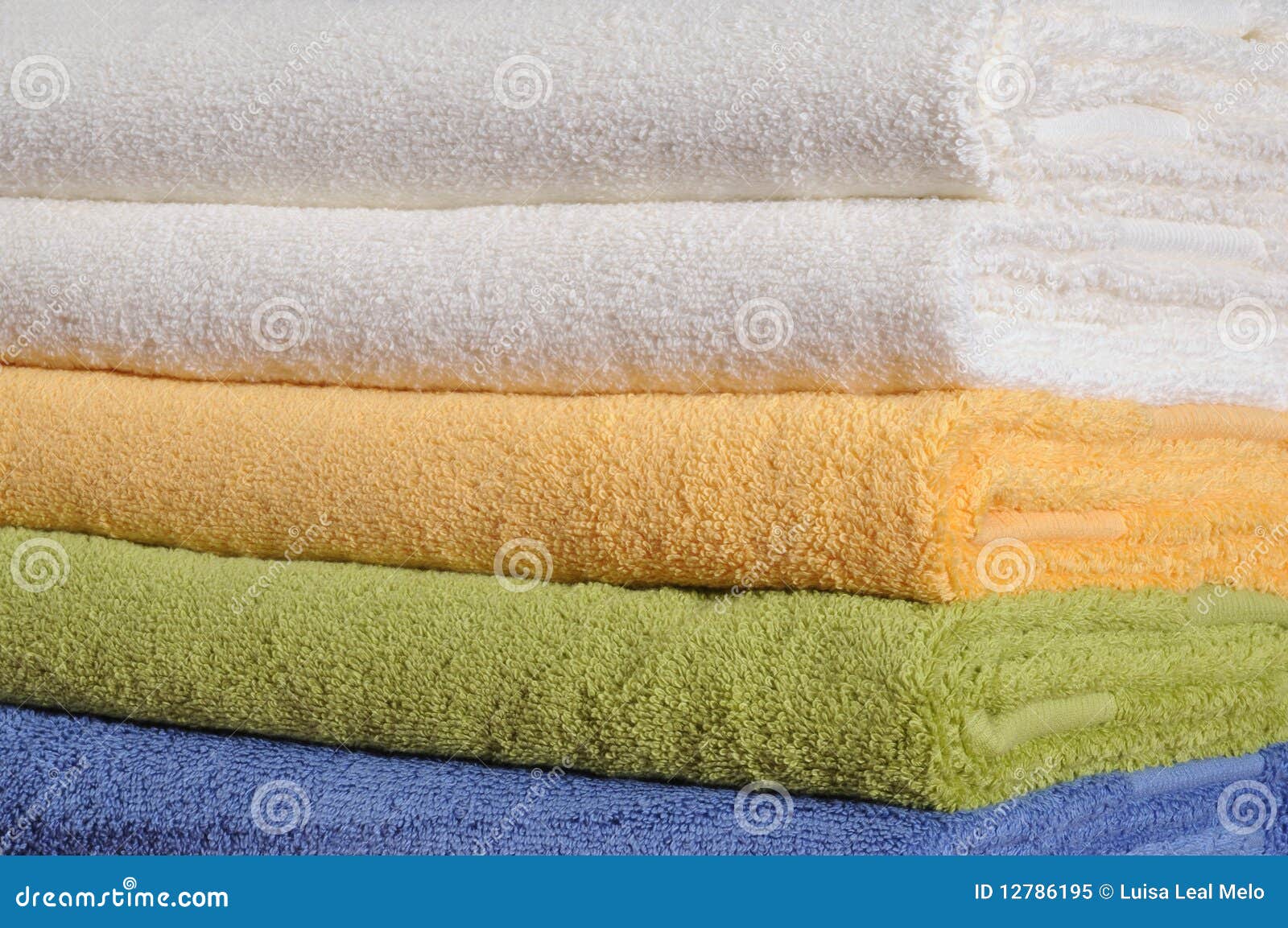 Towels. stock image. Image of hotel, blue, colorful, piled - 12786195