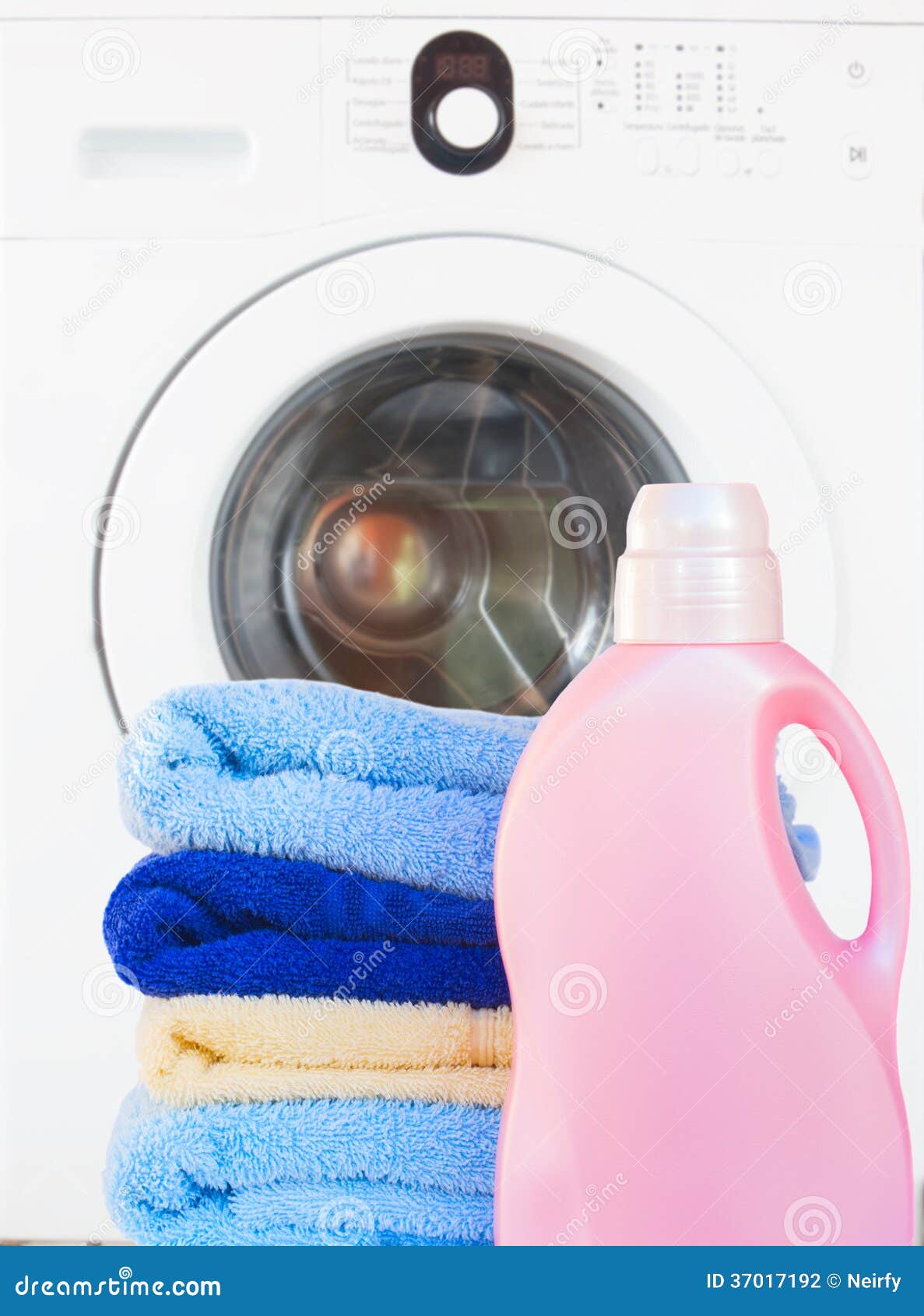 Detergent For Washing Machine In Laundry With Towels Royalty-Free Stock ...