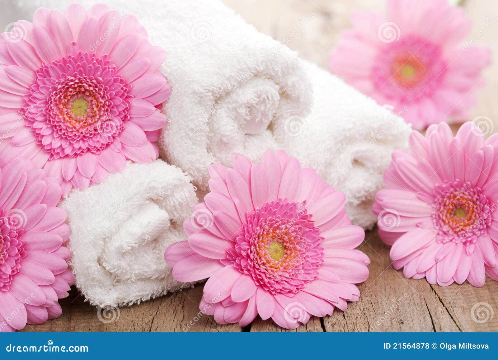 Towels and flowers for spa stock photo. Image of alternative - 21564878