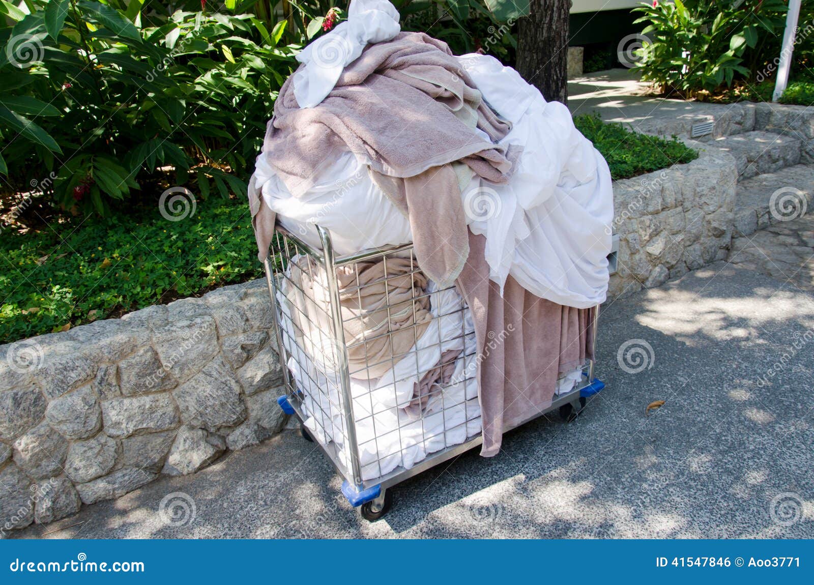 Towels to Cart stock photo. Image of corridor, towels - 41547846