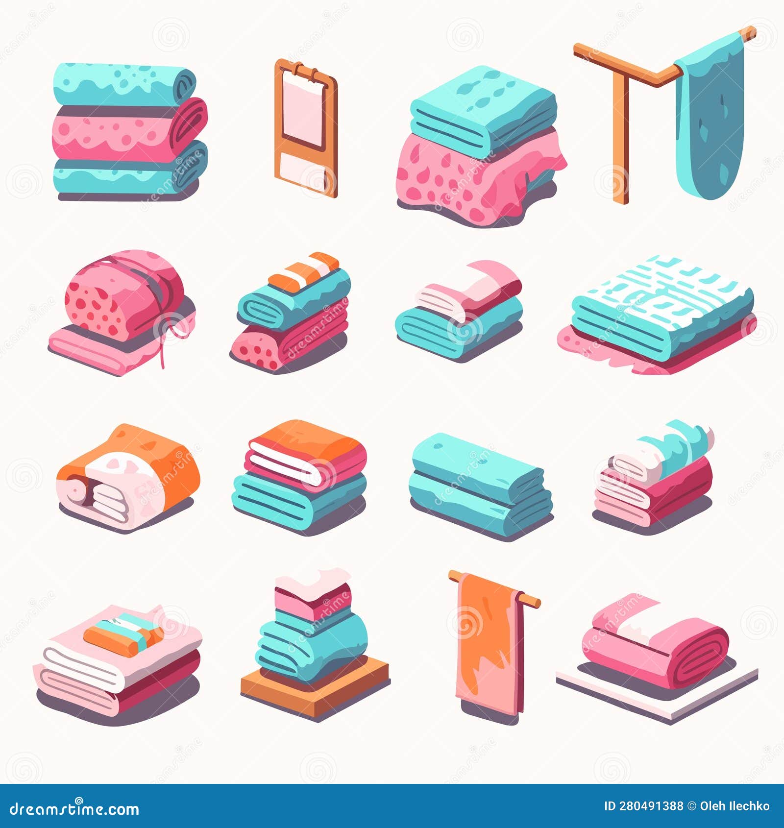 Towels Vector Set Isolated on White Illustration Stock Vector ...