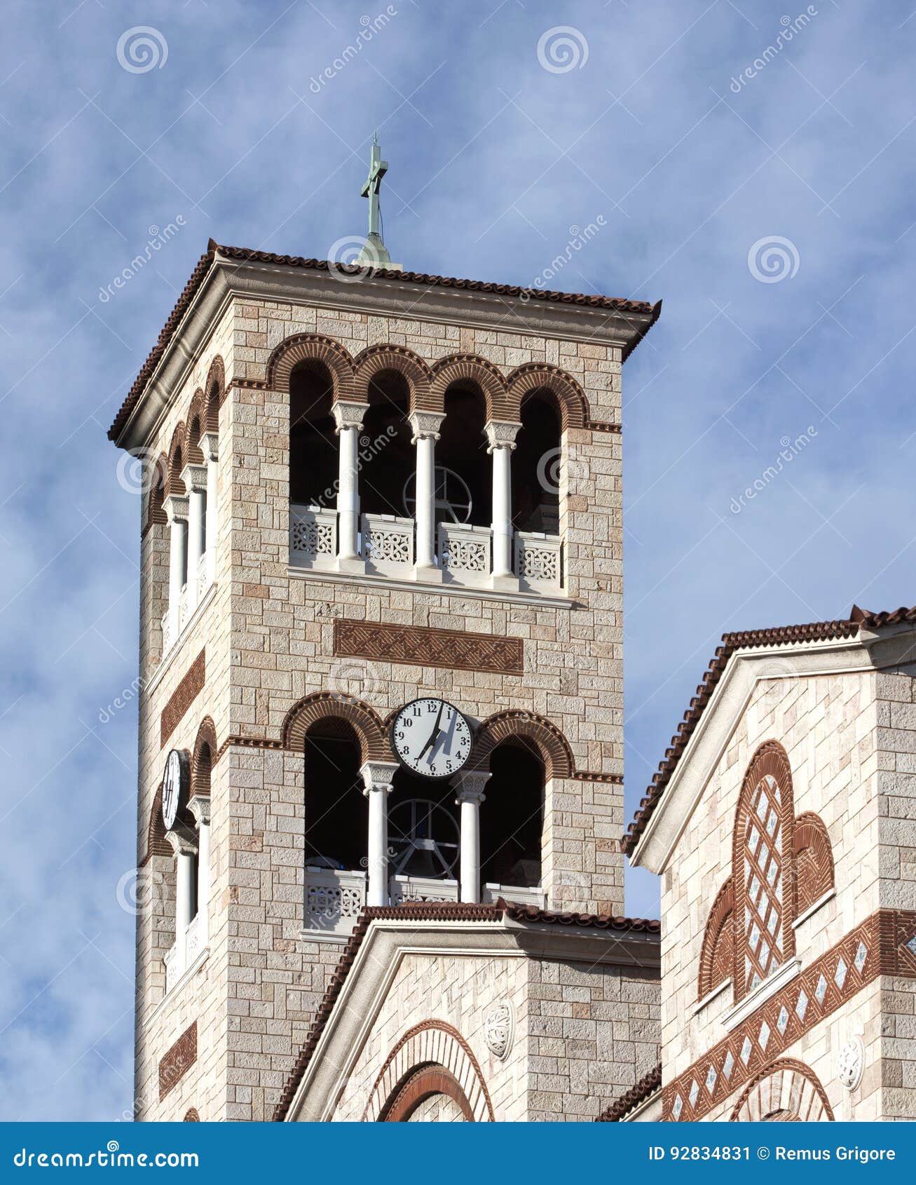 Tower of Agia Triada Church in Piraeus Stock Image - Image of holly ...