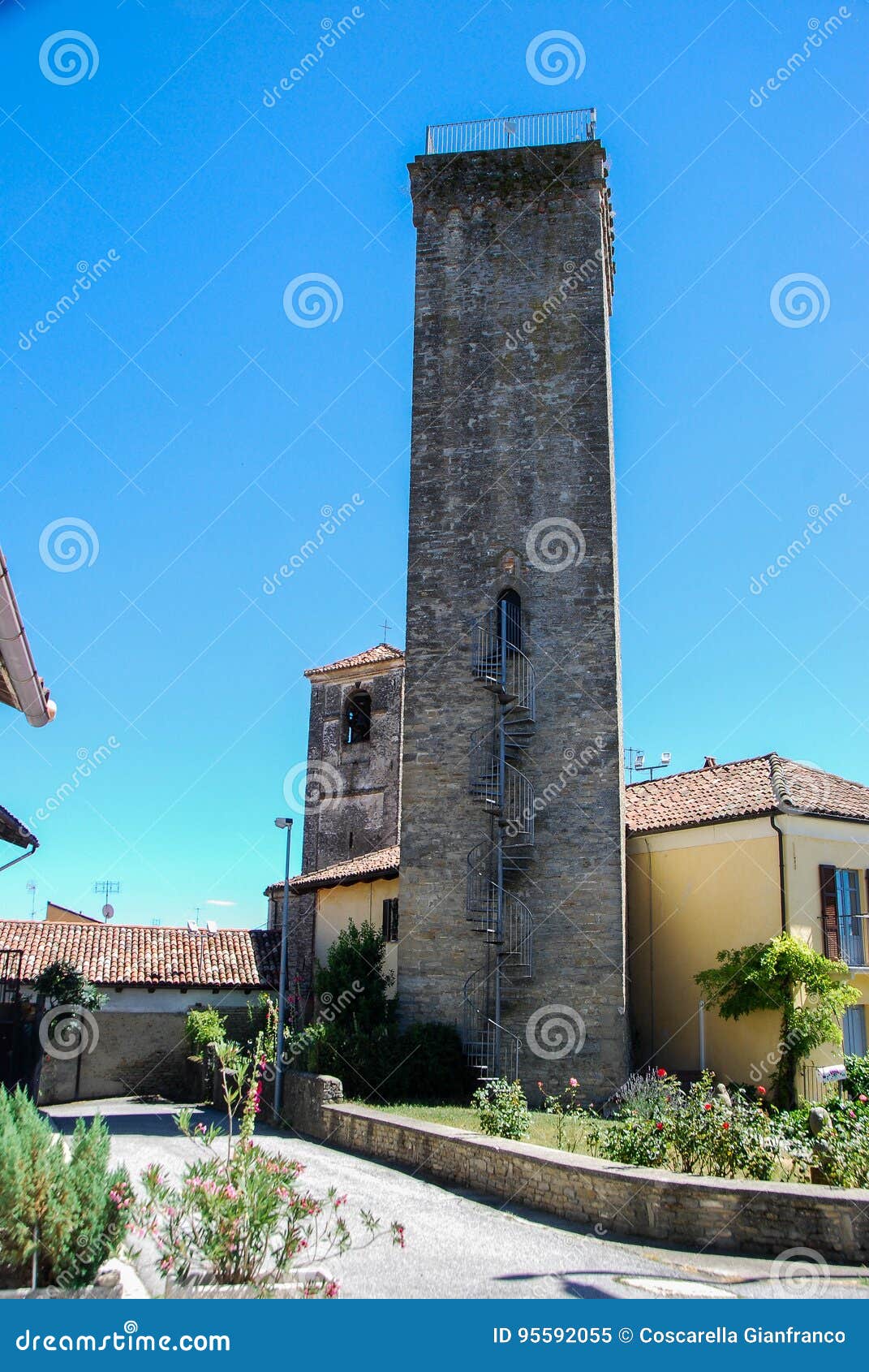 Tower of Albaretto Torre, Piedmont - Italy Stock Image - Image of ...