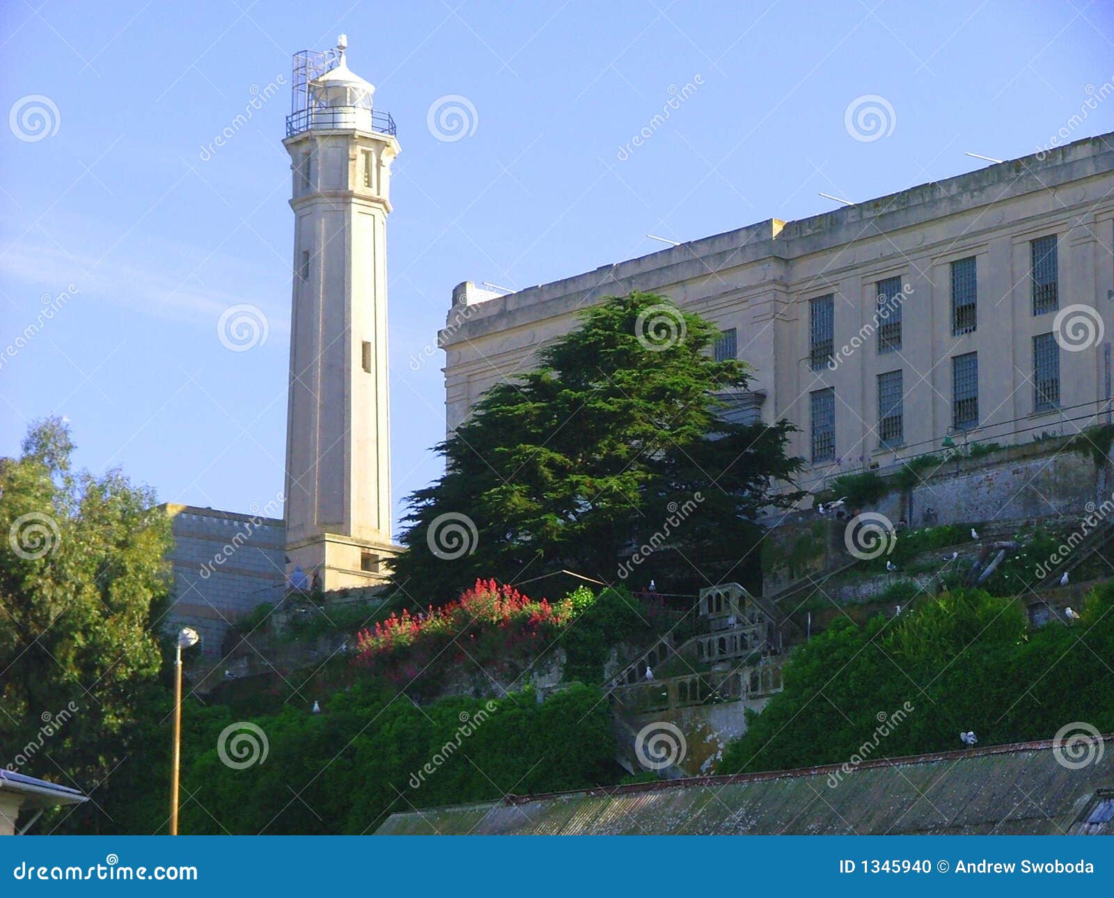 Tower at Alcatraz stock photo. Image of ocean, penitentiary - 1345940