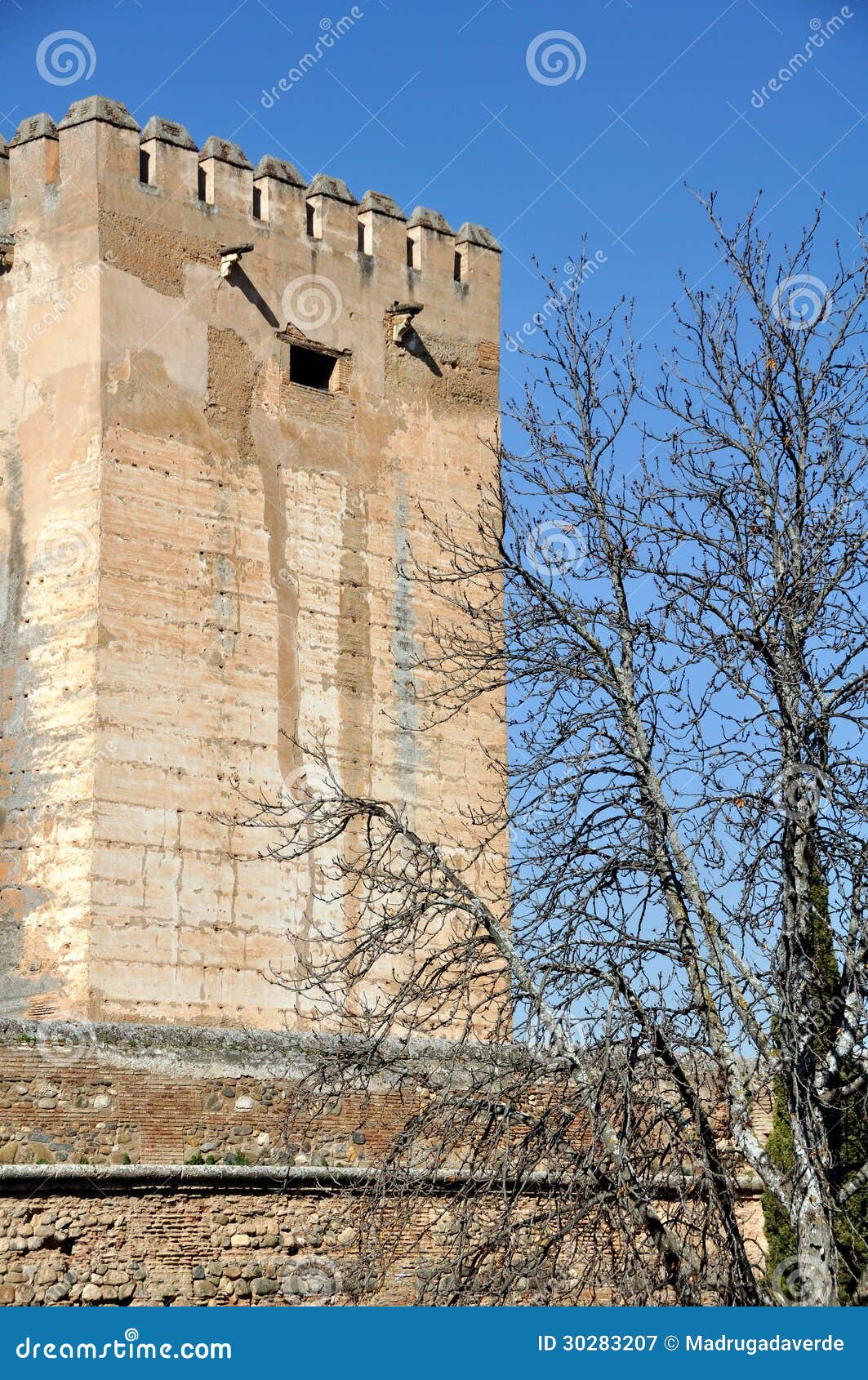 Tower of Alhambra Palace in Granada Stock Image - Image of journey ...