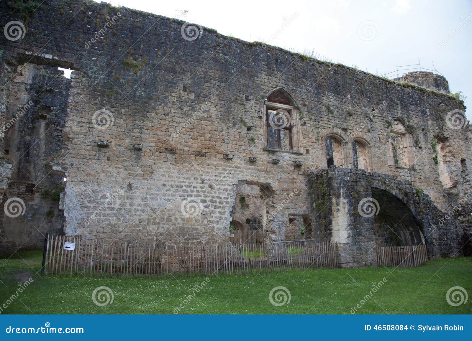 Tower of the Ancient Castle, Dark Blue Sky in Background. Stock Photo ...