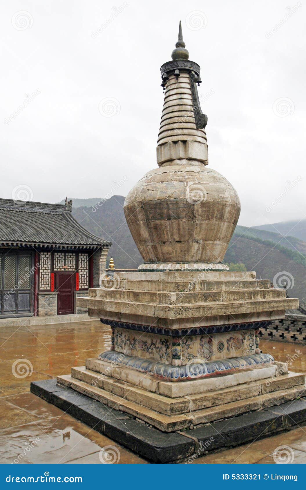 Tower In The Ancient Temple. Stock Image - Image of pattern, tile: 5333321