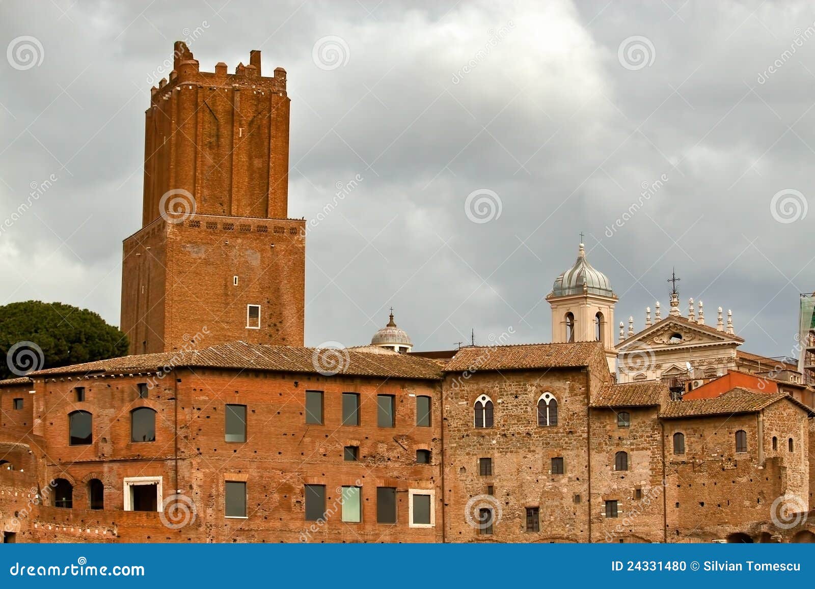 Tower from Ancient Trajan S Forum in Rome Stock Photo - Image of europe ...