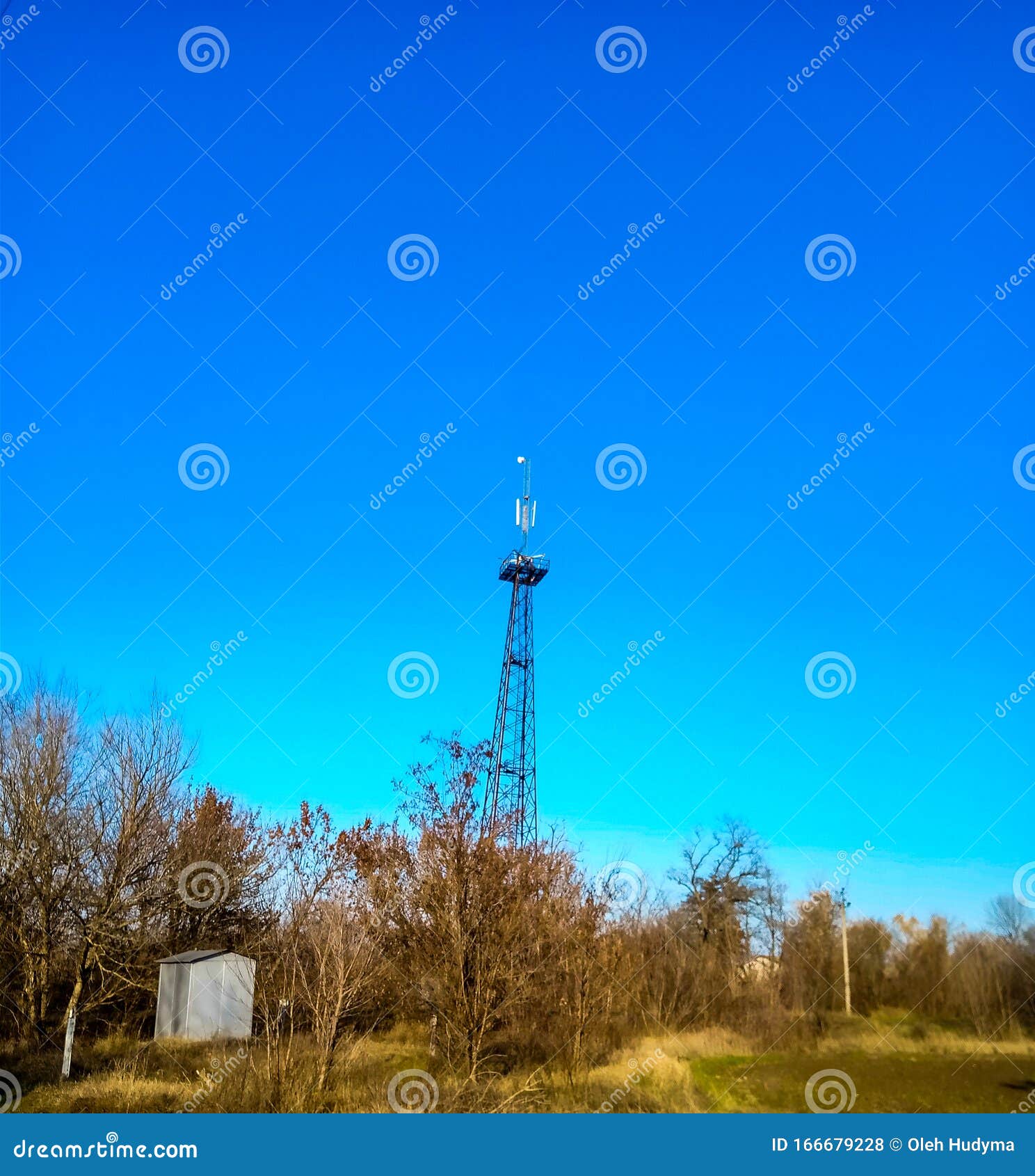 Tower with Antennas of the Internet Provider Intertelecom Stock Photo ...