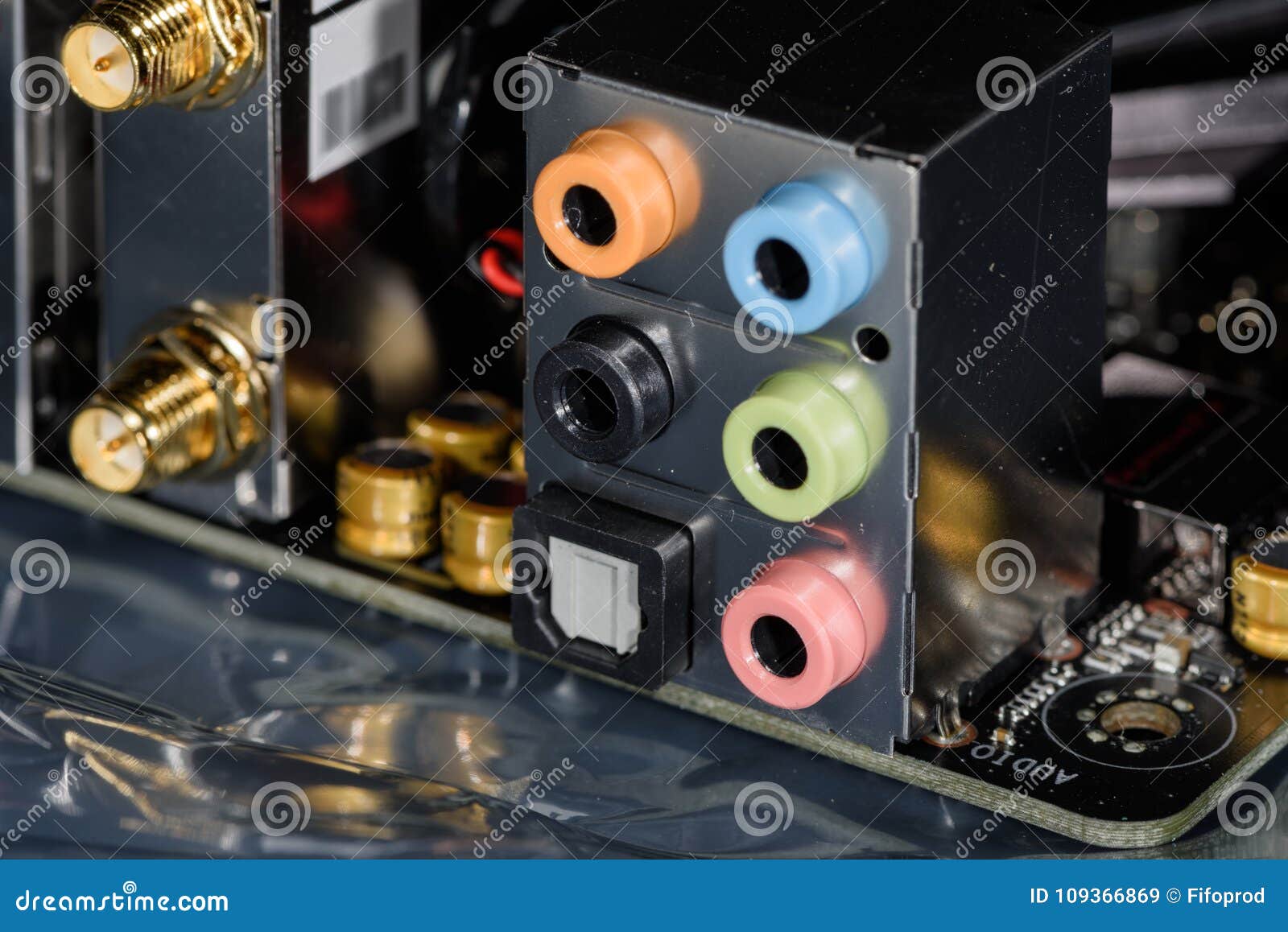 Tower for Audio Connections on a Modern Computer Mainboard Stock Image ...