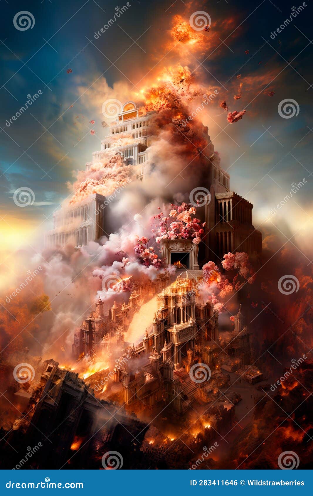 The Tower of Babel is Falling Stock Illustration - Illustration of ...