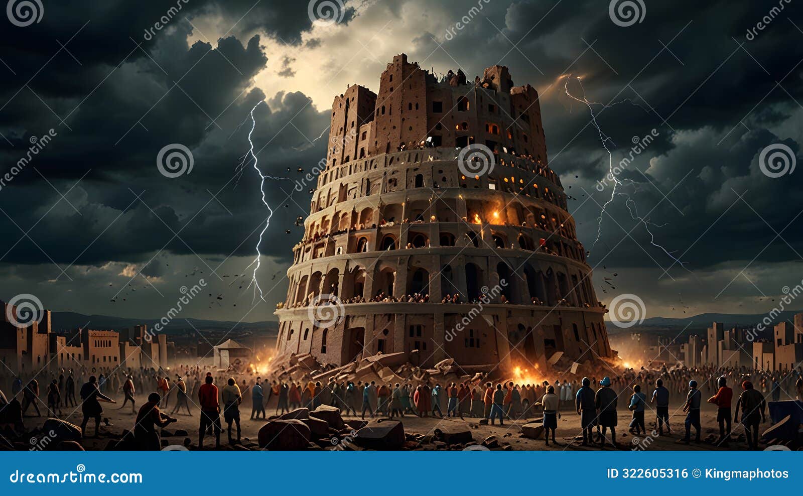 Tower of Babel, with Scattered Bricks and Unfinished Sections ...