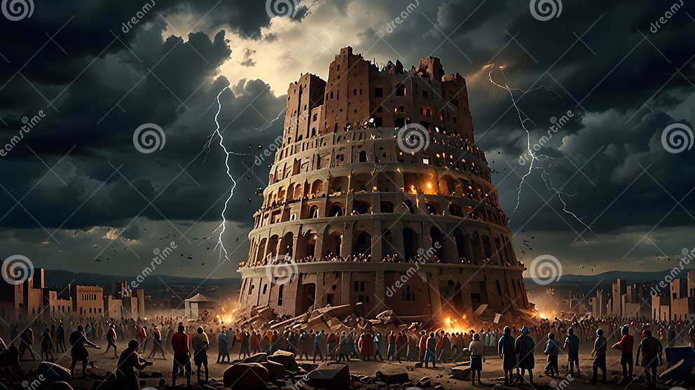 Tower of Babel, with Scattered Bricks and Unfinished Sections ...
