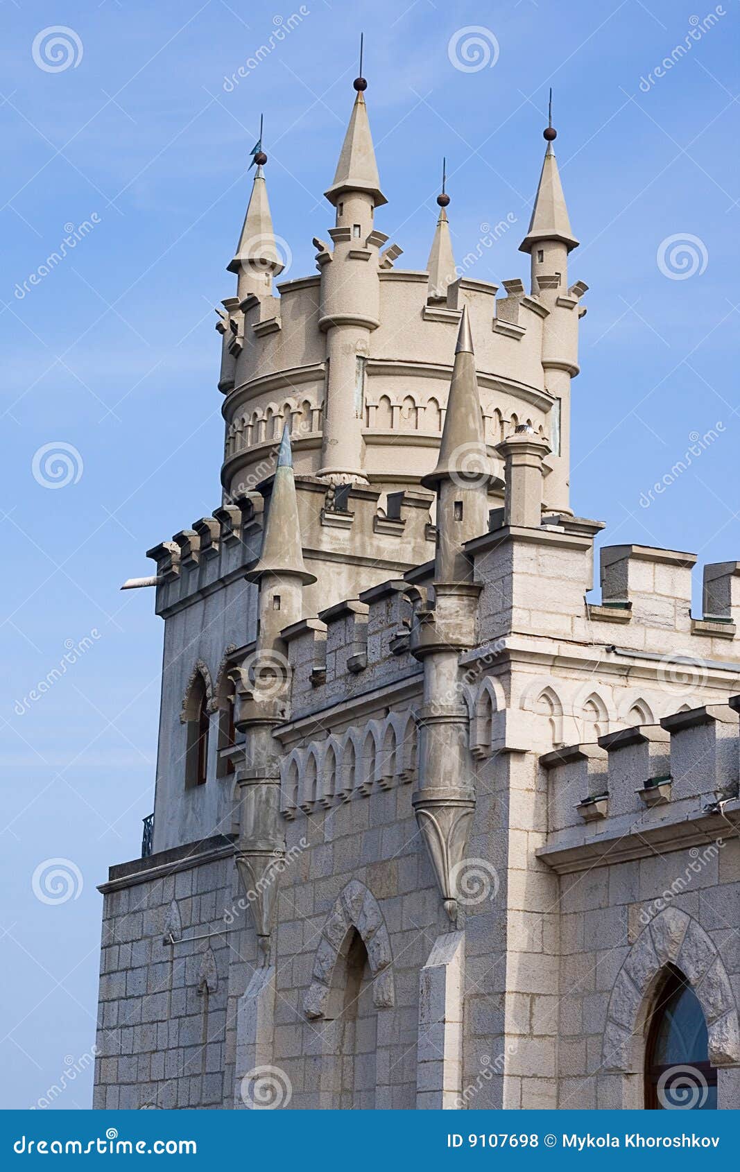 Tower of the Beautiful Old Castle Stock Photo - Image of tower, balcony ...