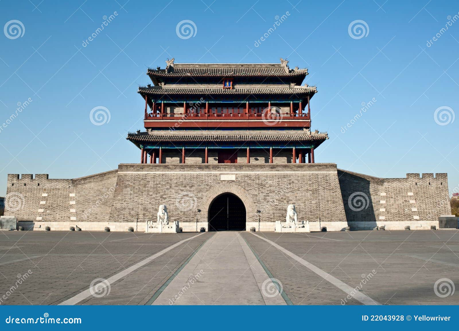 The tower in Beijing stock photo. Image of famous, building - 22043928