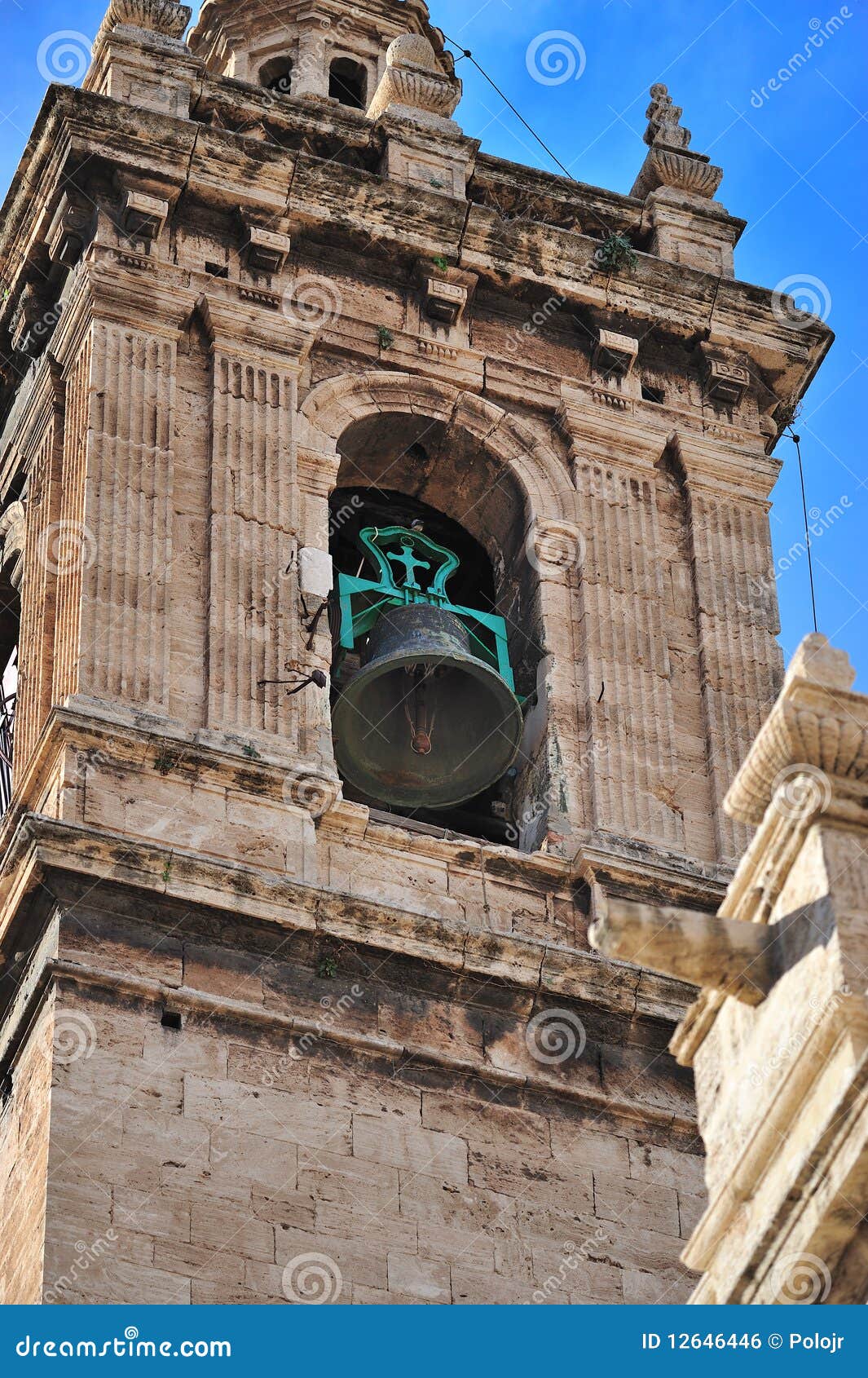 Tower with bell stock photo. Image of faith, stone, christianity - 12646446