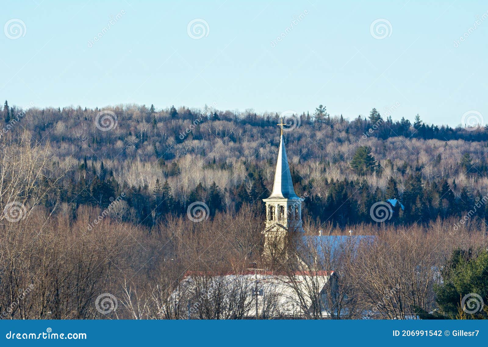 The tower bell of the town stock photo. Image of cross - 206991542