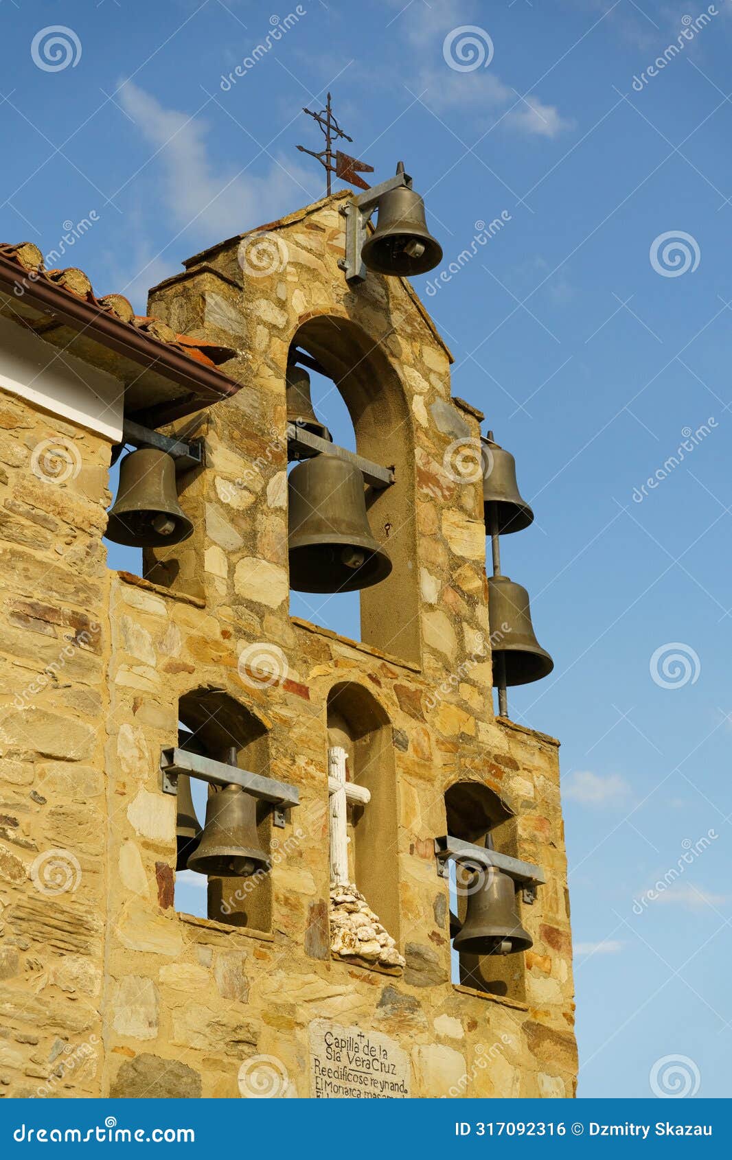 Tower with Bells and Cross stock photo. Image of high - 317092316