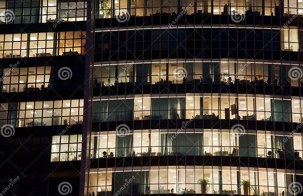 Tower block at night stock photo. Image of window, city - 22472612