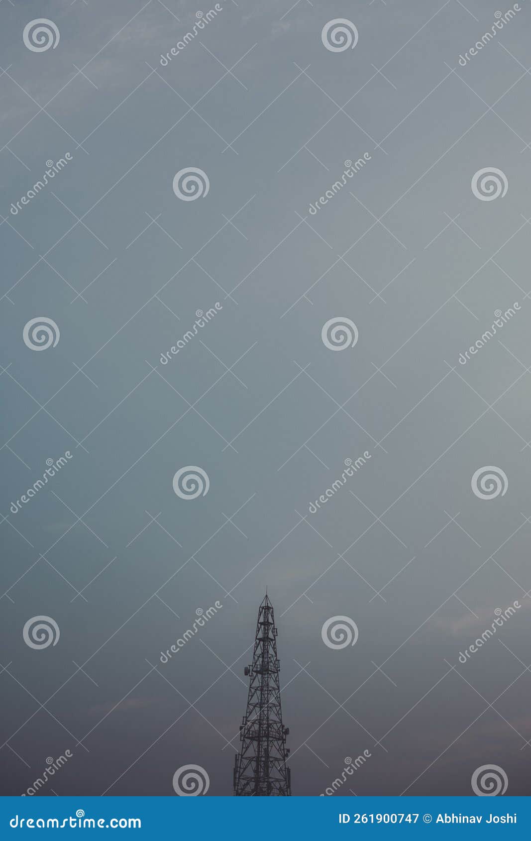 Tower in the Blue Sky - Minimalist Theme Concept - Empty Copy Space ...