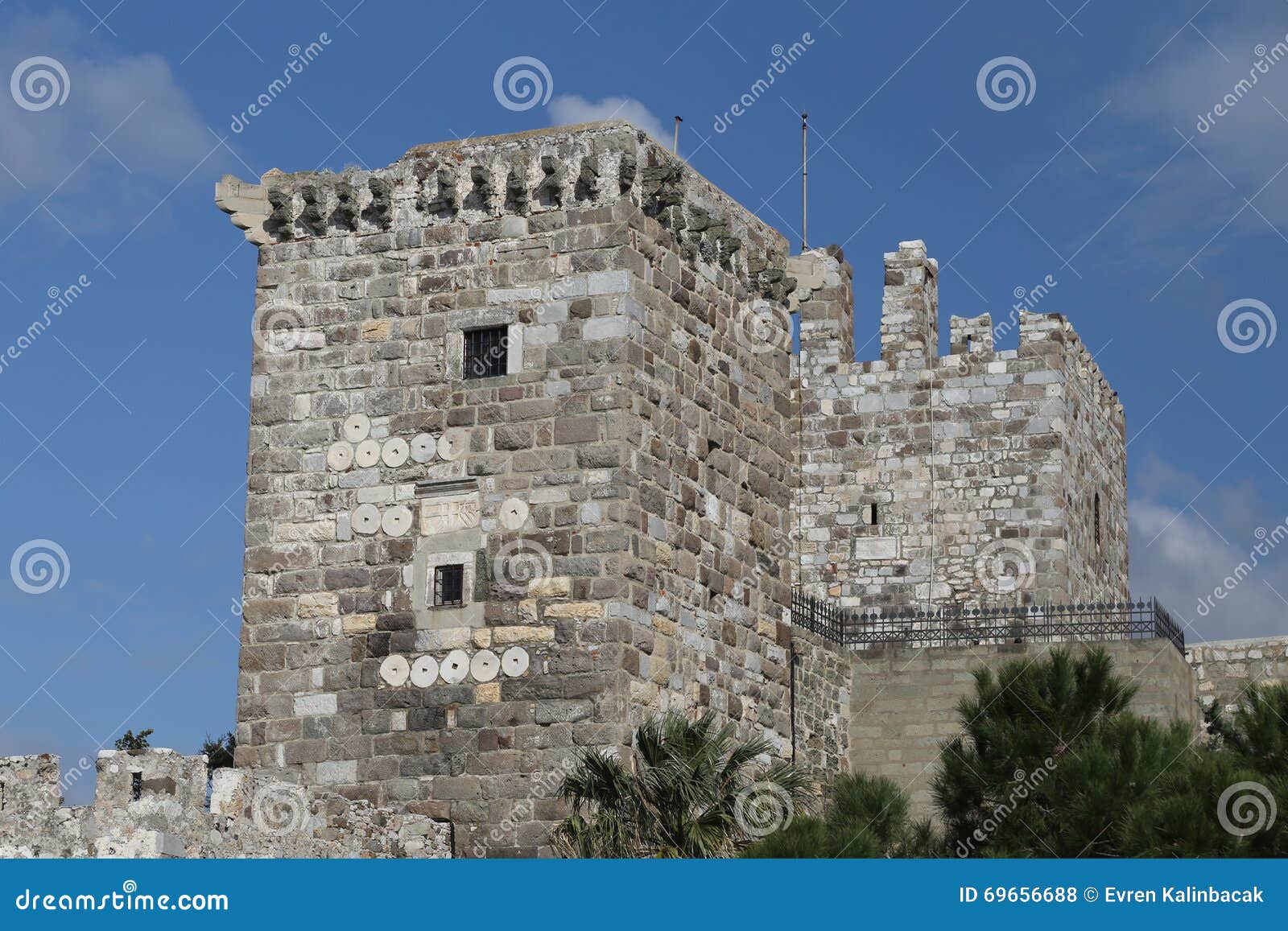 Tower of Bodrum Castle stock photo. Image of fortification - 69656688