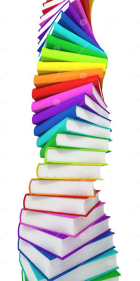 Tower of books stock illustration. Illustration of color - 15448928
