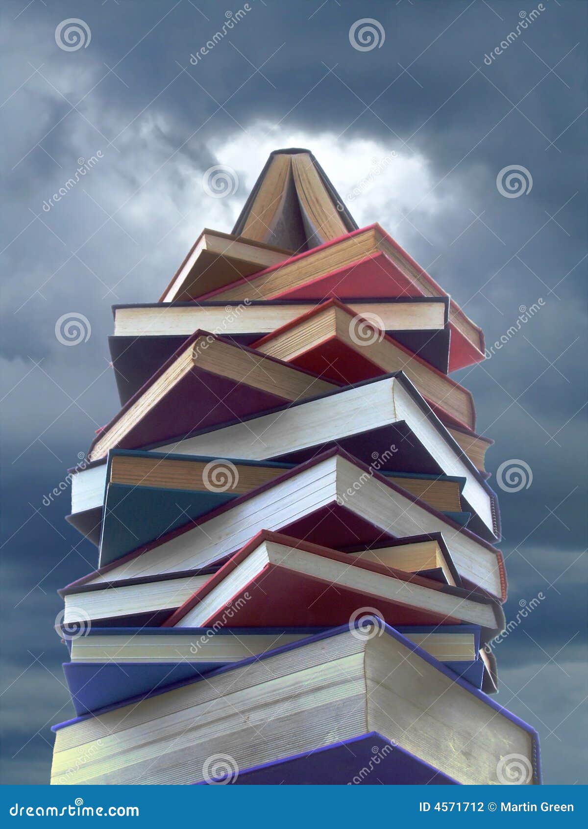Tower of Books stock photo. Image of education, gloom - 4571712