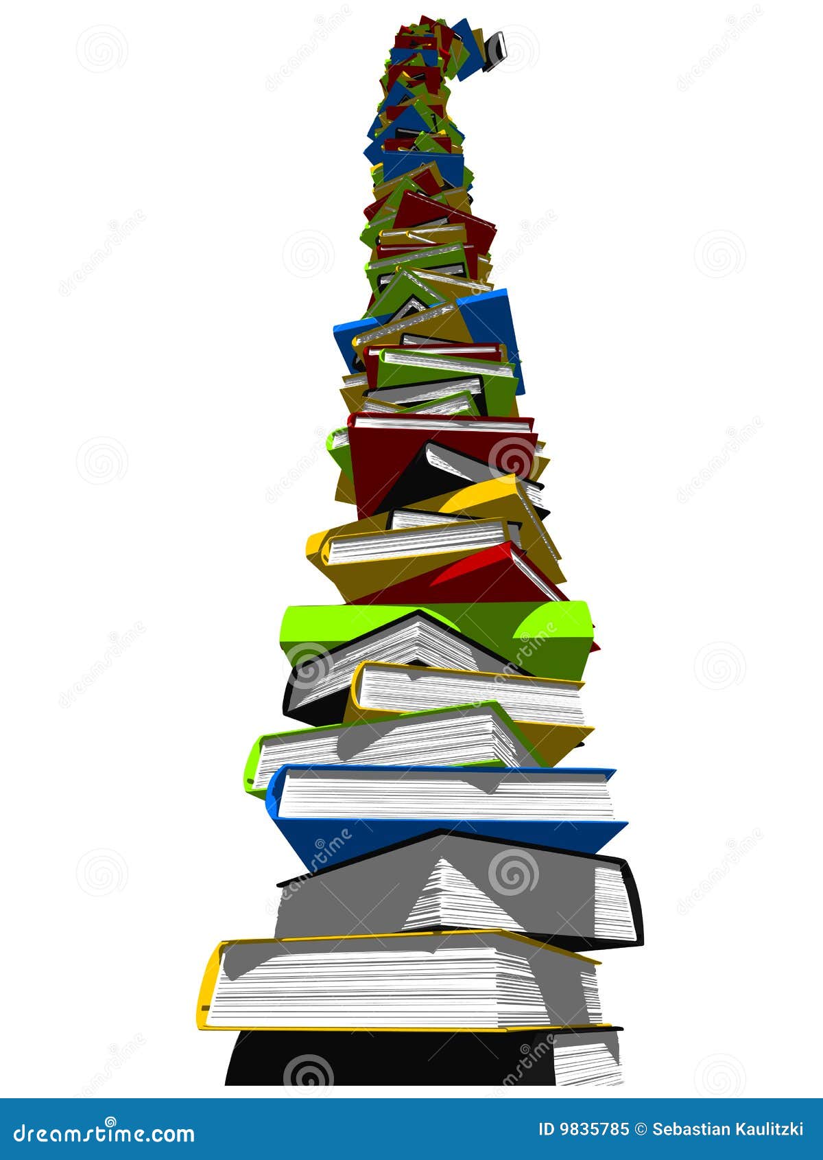 Tower of books stock vector. Illustration of library, data - 9835785