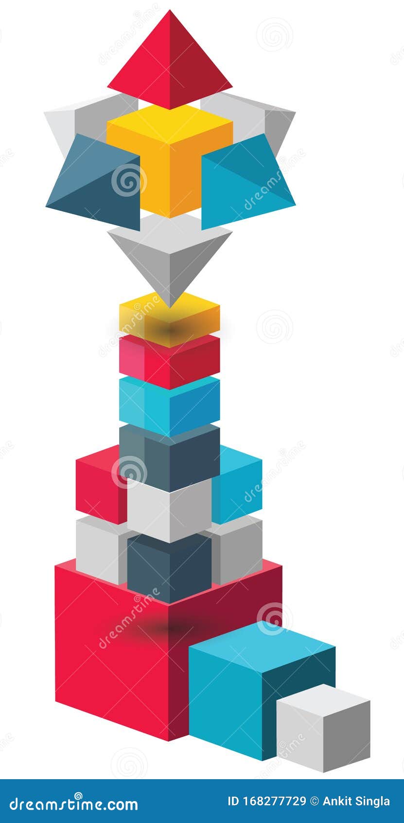Tower of boxes stock vector. Illustration of drinks - 168277729