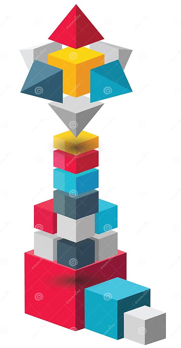 Tower of boxes stock vector. Illustration of drinks - 168277729