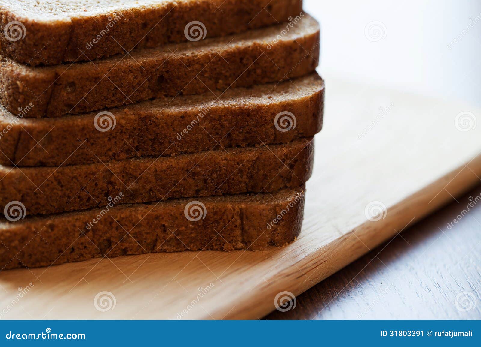 Tower of Bread Pieces on a Table Stock Image - Image of closeup ...