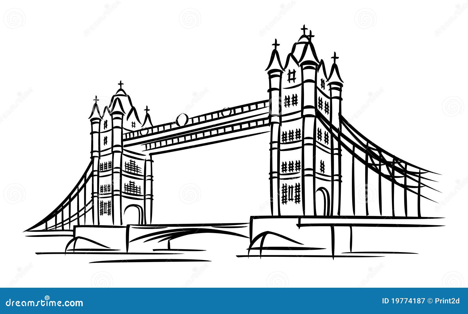 Tower Bridge stock vector. Illustration of simple, design - 19774187
