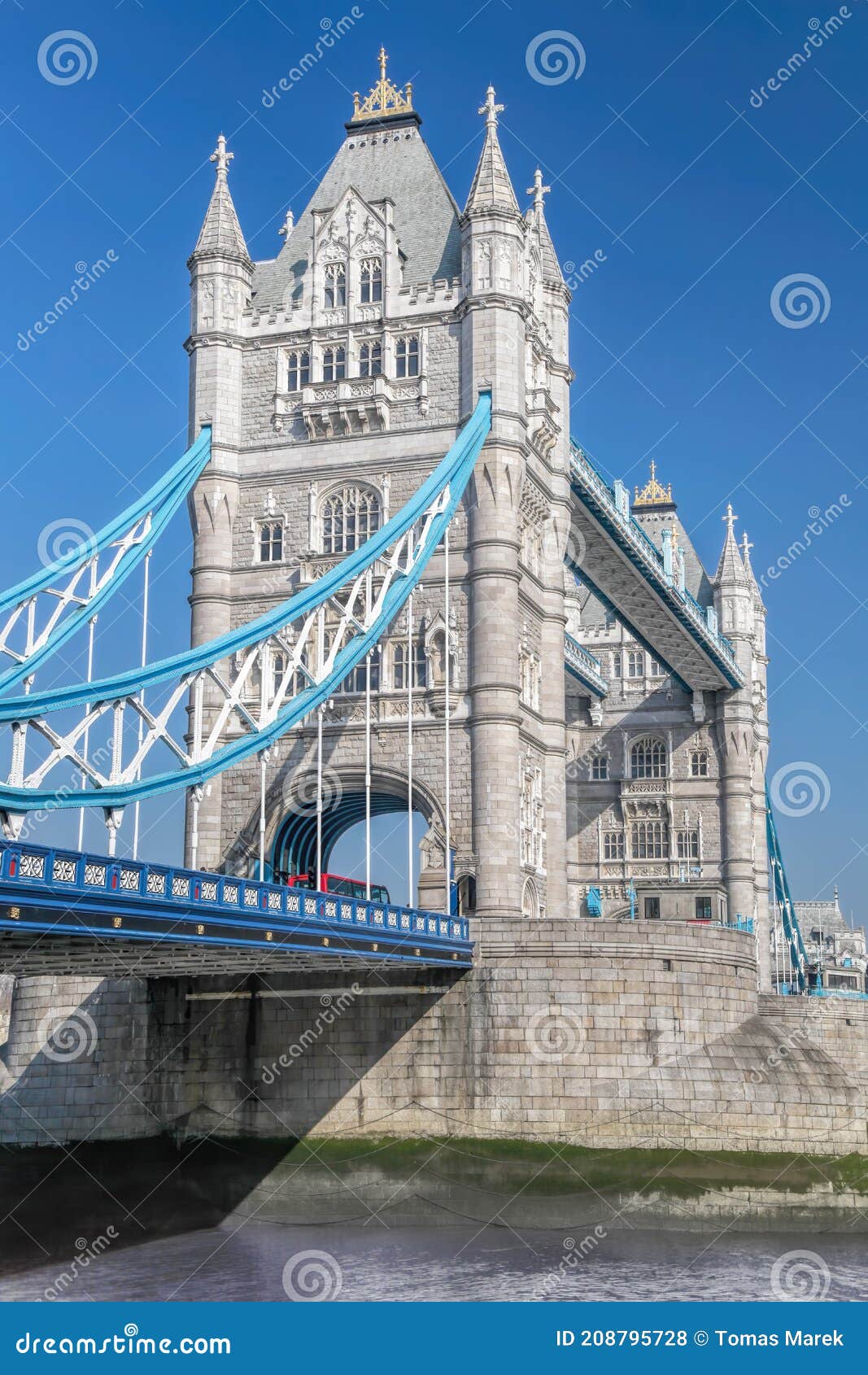 Tower Bridge with Blue Sky in London England UK Stock Photo - Image of ...