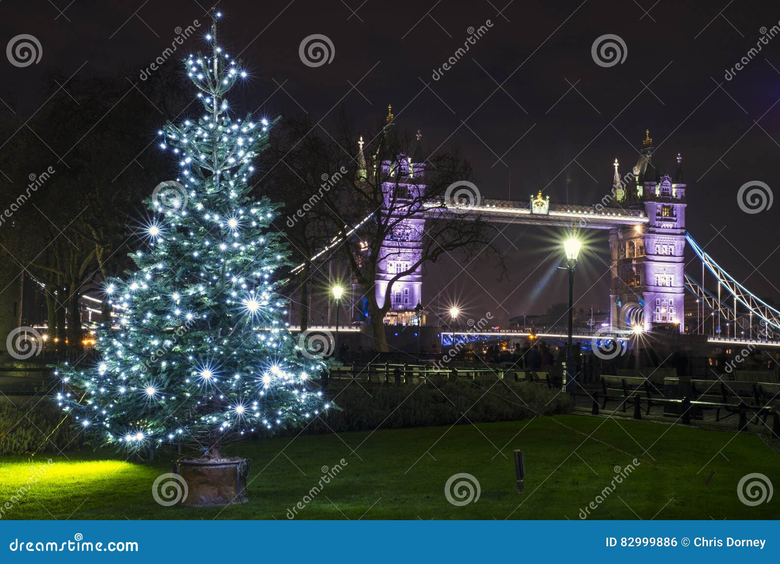 Tower Bridge at Christmas stock photo. Image of famous - 82999886