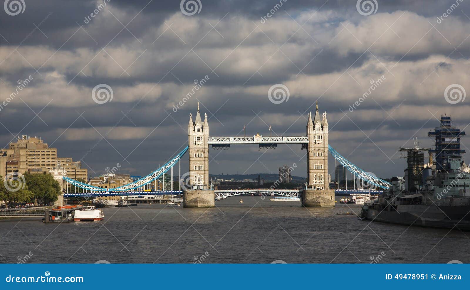 Tower Bridge in the Cloudy Day Stock Image - Image of cities, interest ...