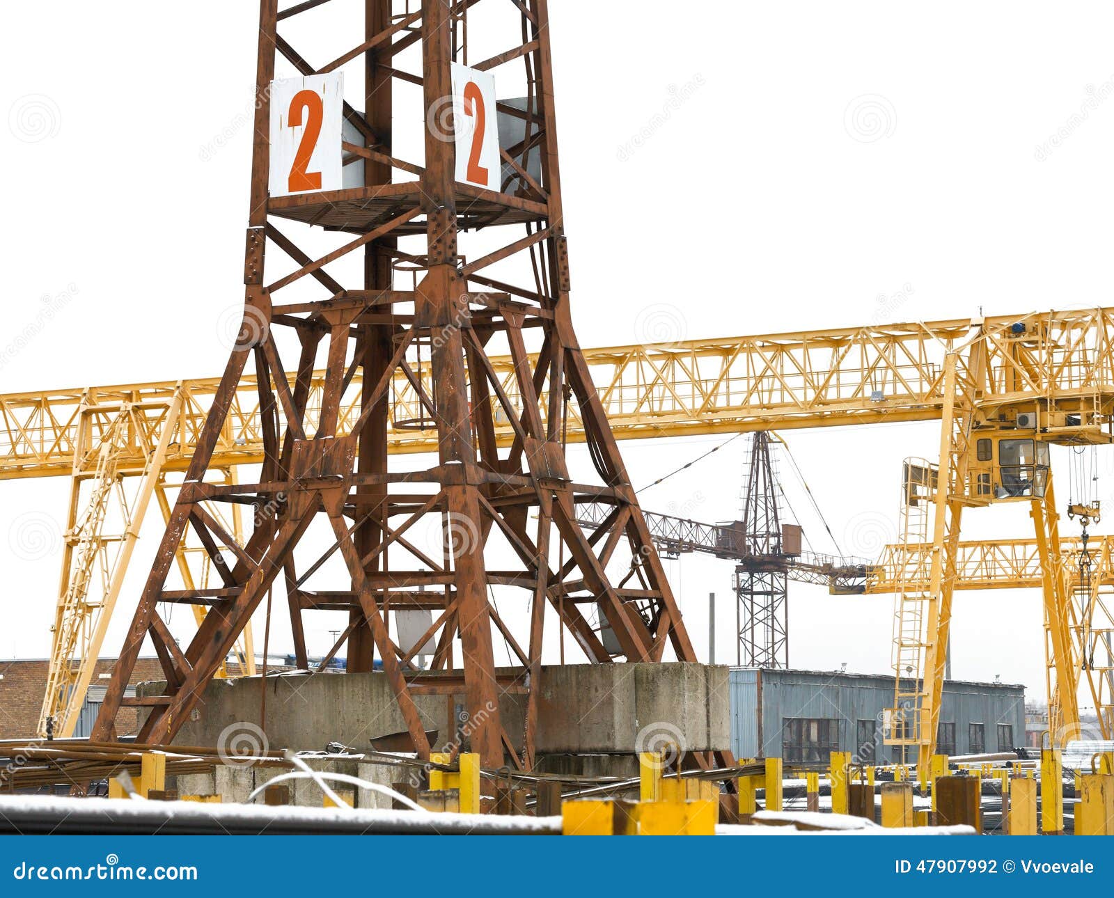 Tower and Bridge Cranes in Metal Product Warehouse Stock Photo - Image ...