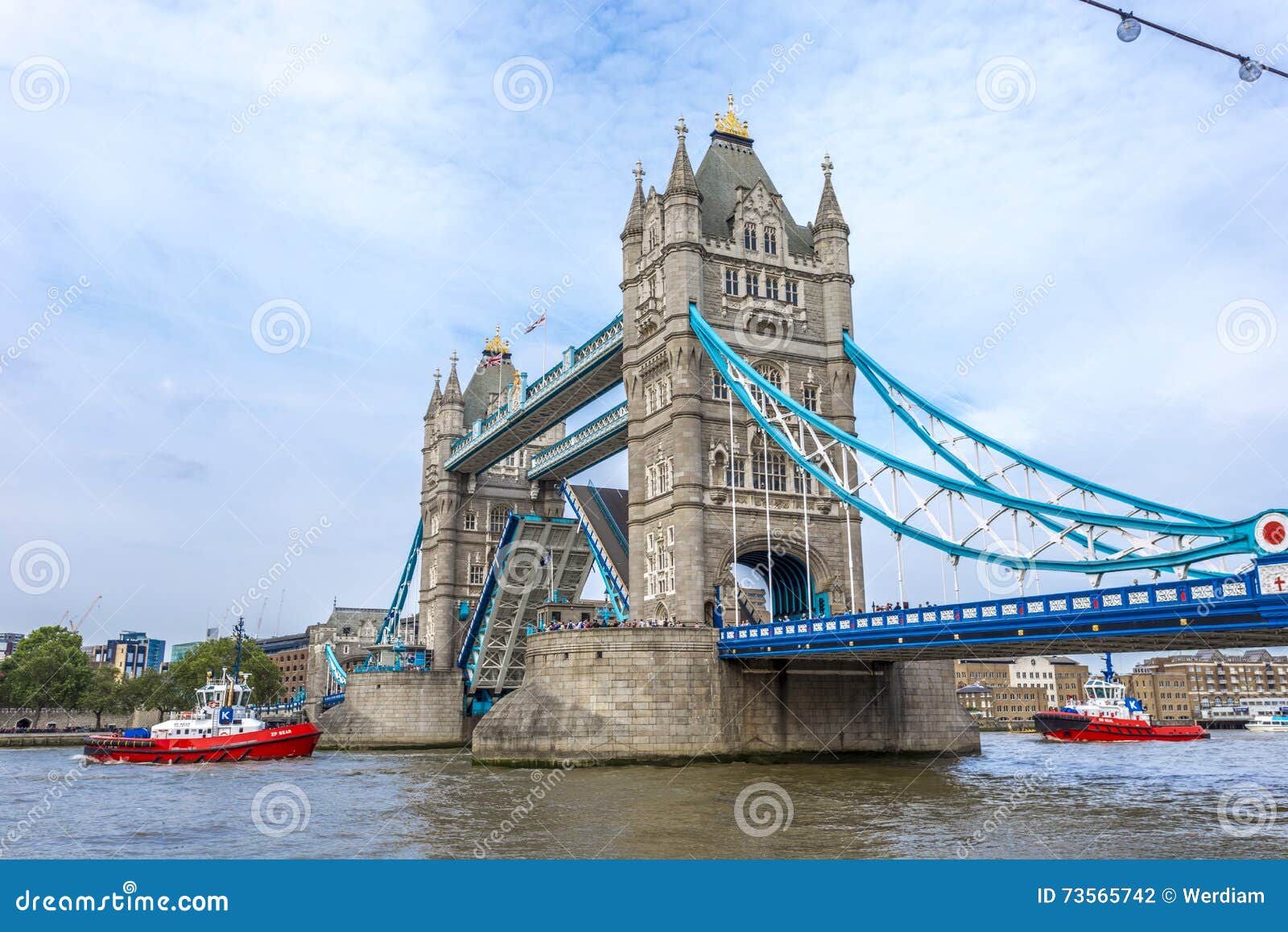 Tower Bridge with Draw Bridge Open Editorial Photography - Image of ...