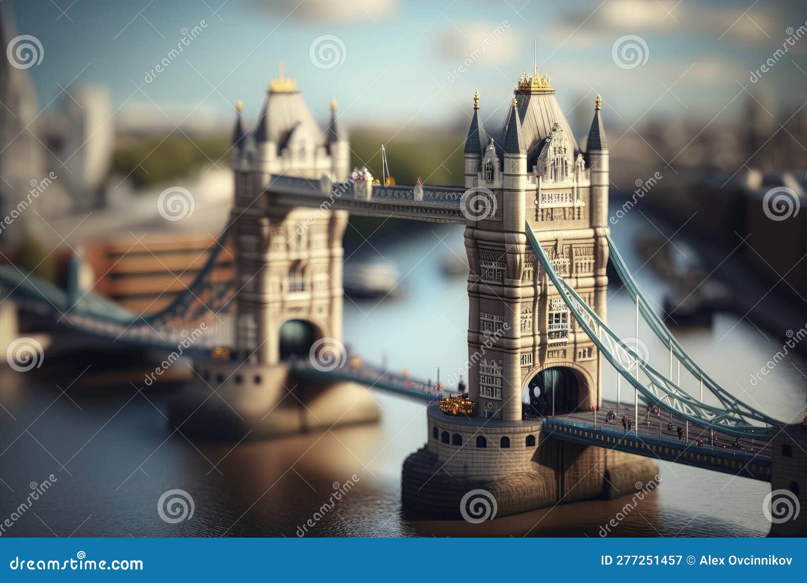The Tower Bridge in England: a Miniature View for Your Designs. Stock ...