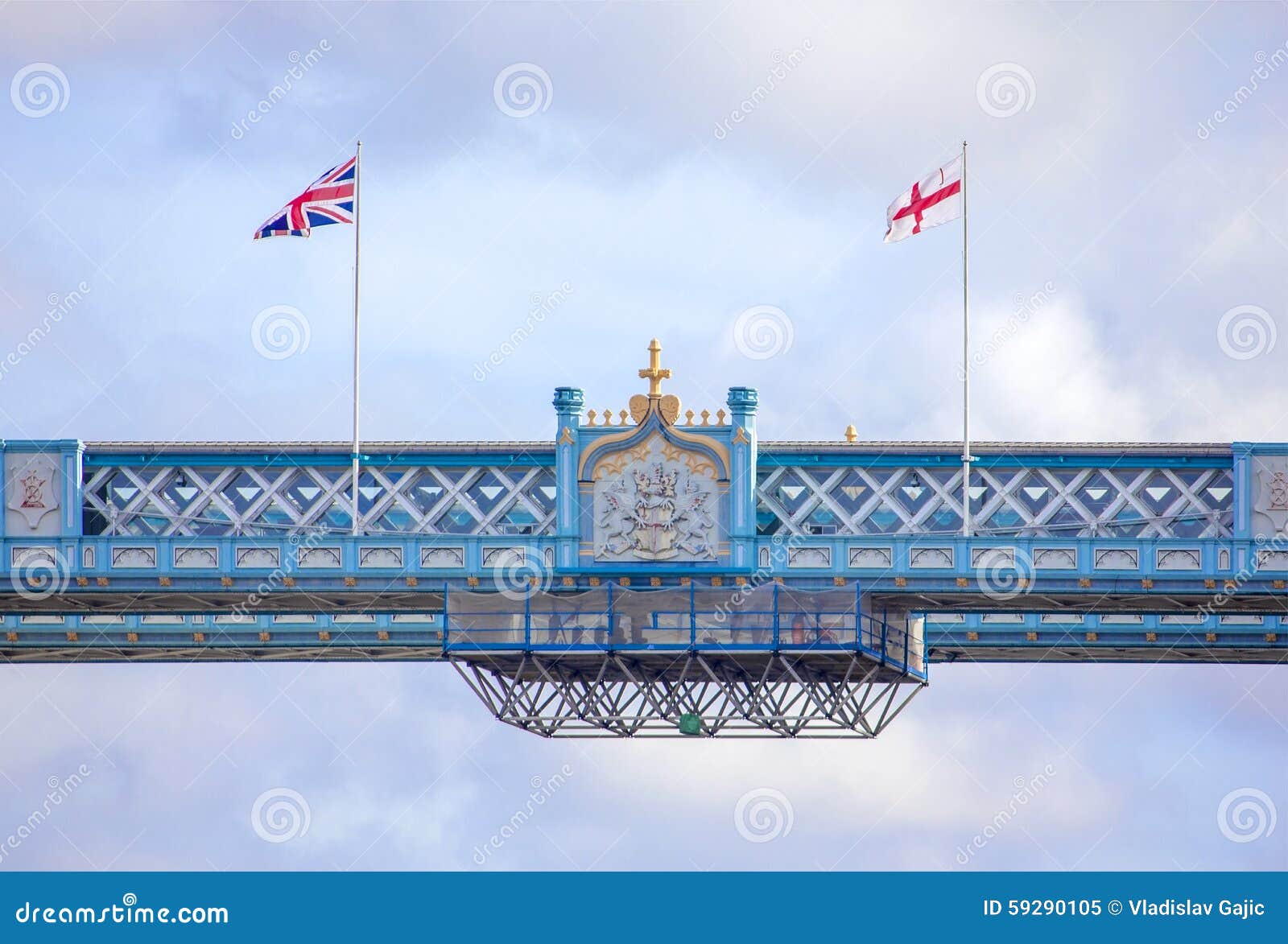 Tower bridge and flags stock image. Image of fragment - 59290105