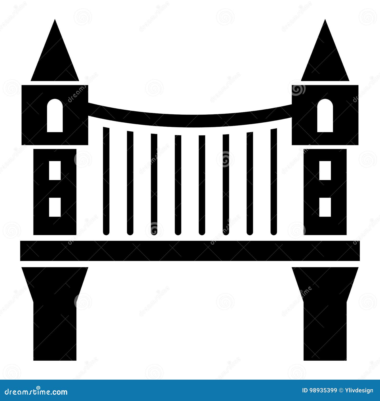 Tower Bridge Icon, Simple Black Style Stock Vector - Illustration of ...
