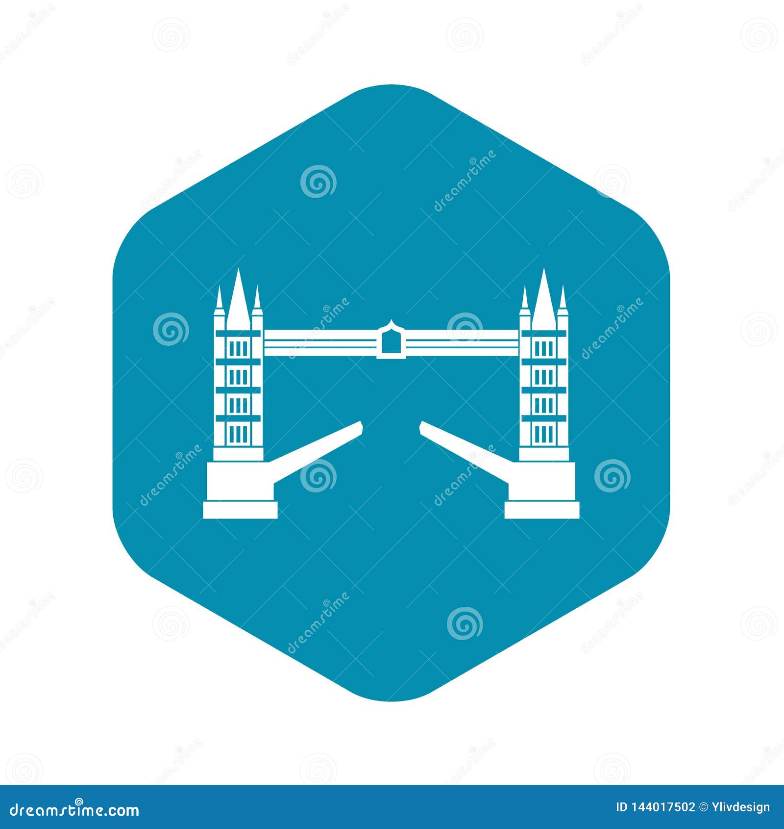 Tower Bridge Icon, Simple Style Stock Vector - Illustration of road ...