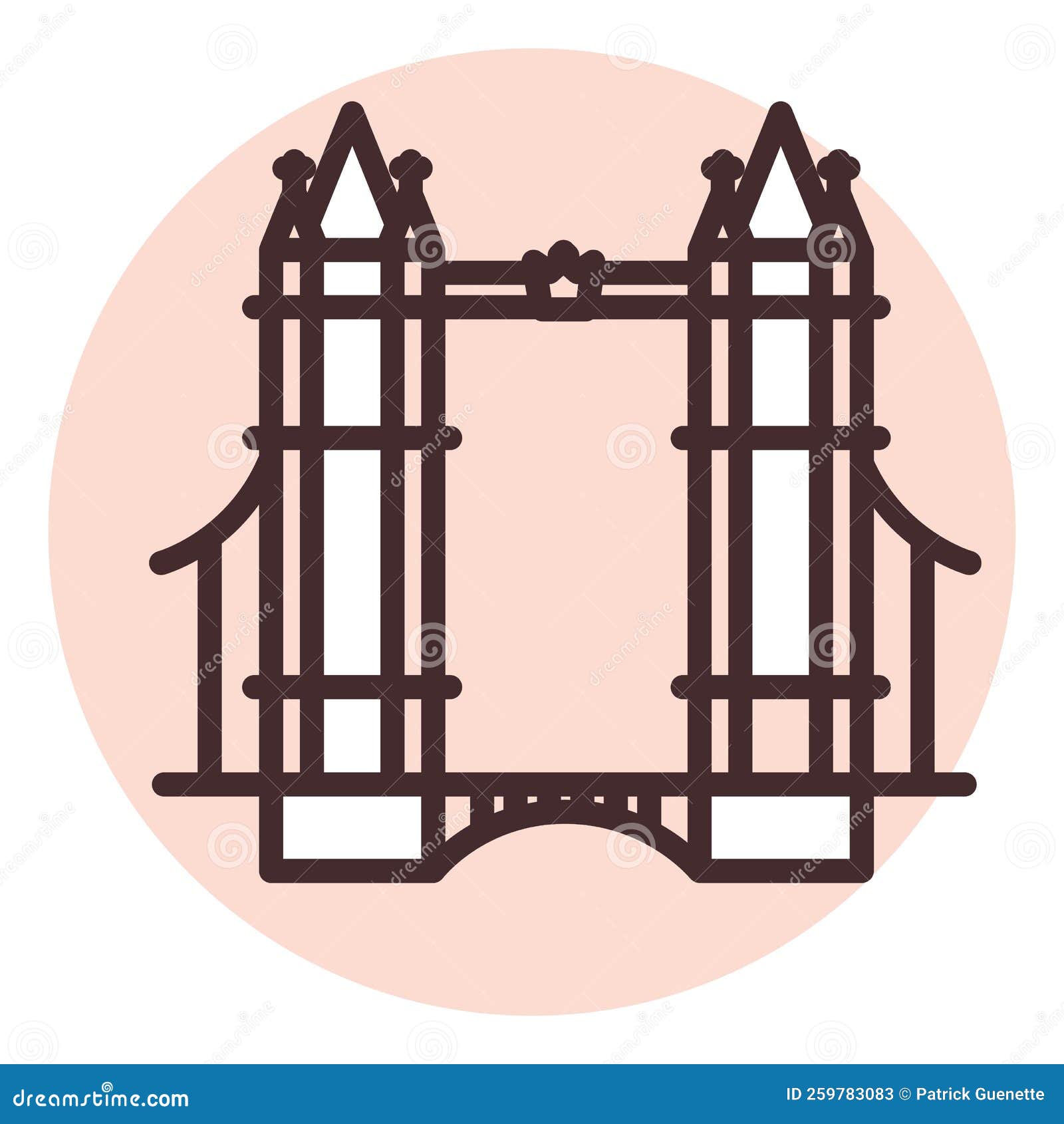 Tower Bridge, icon stock vector. Illustration of britain - 259783083