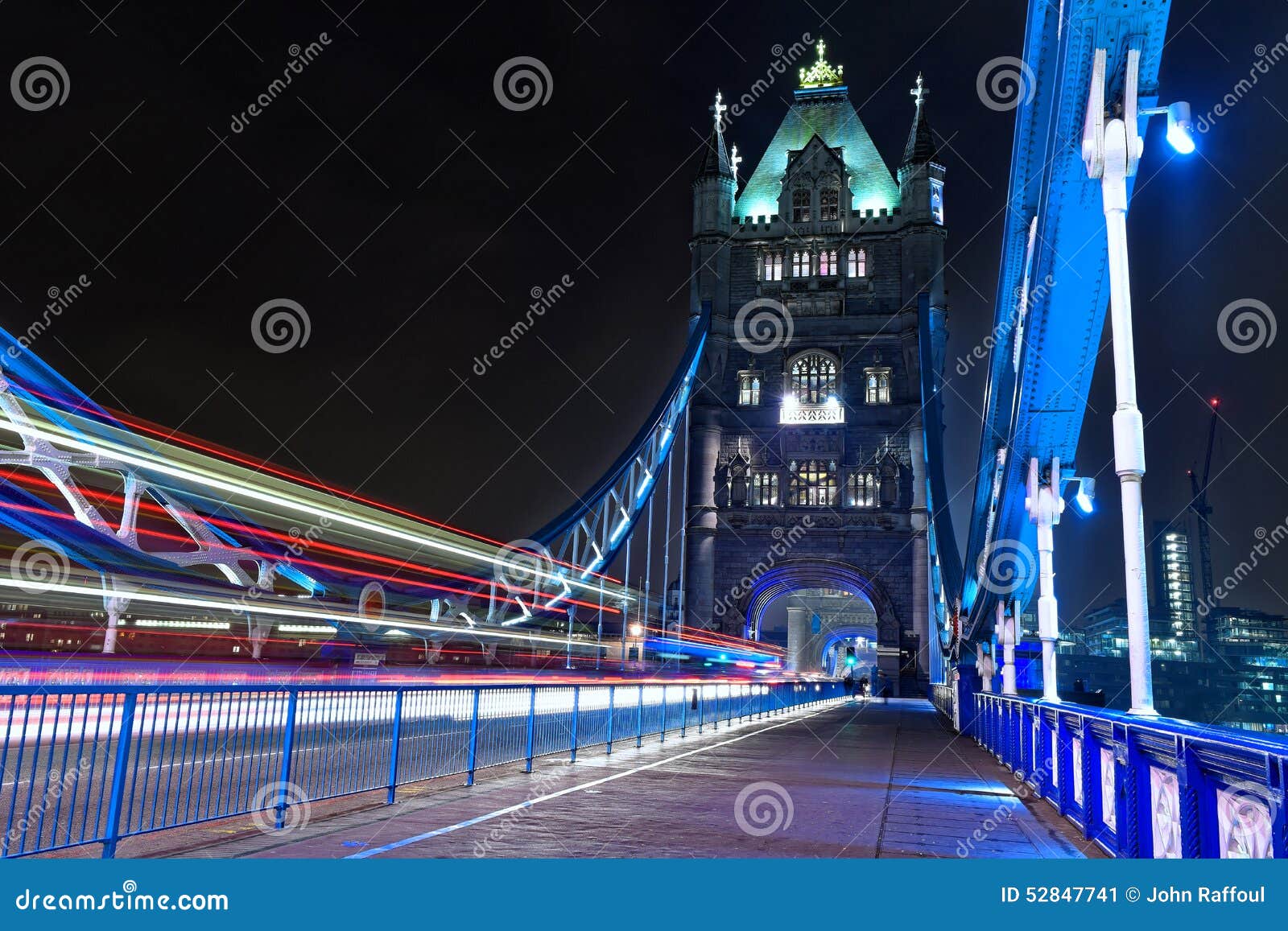 Tower Bridge Light Trails stock image. Image of londonprints - 52847741