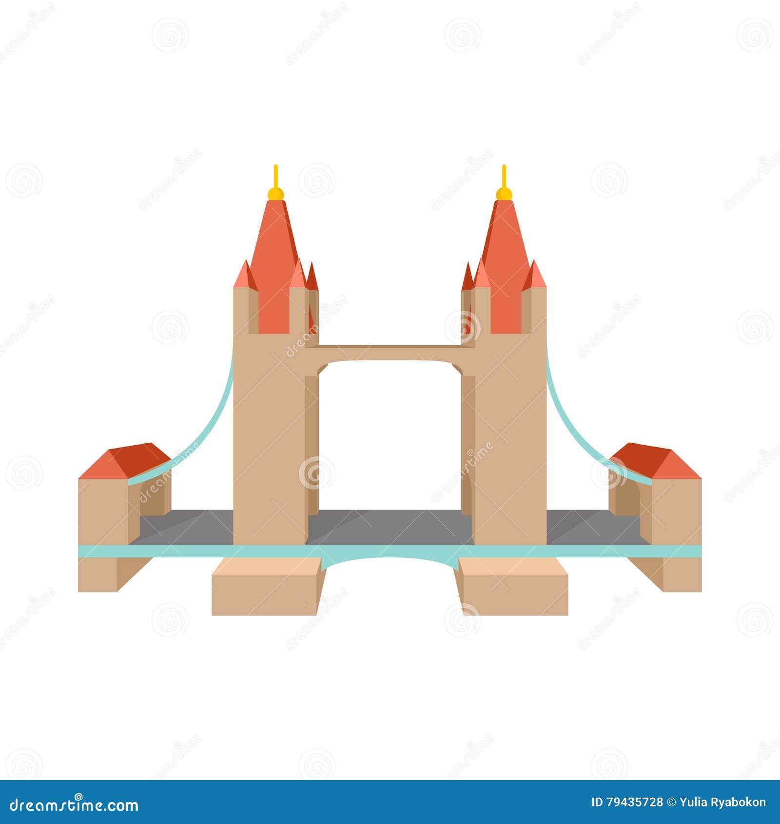 Tower Bridge in London Icon, Cartoon Style Stock Vector - Illustration ...
