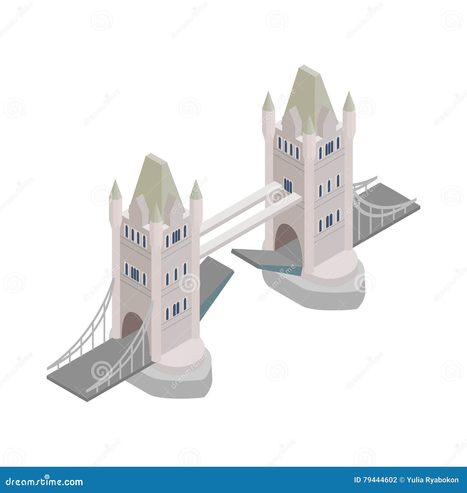 Tower Bridge in London Icon, Isometric 3d Style Stock Vector ...