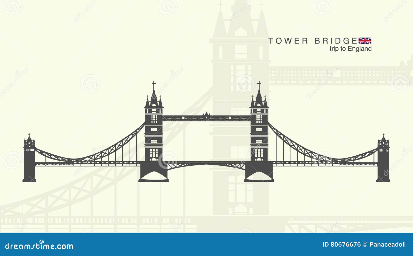 The tower bridge in London stock vector. Illustration of vector - 80676676