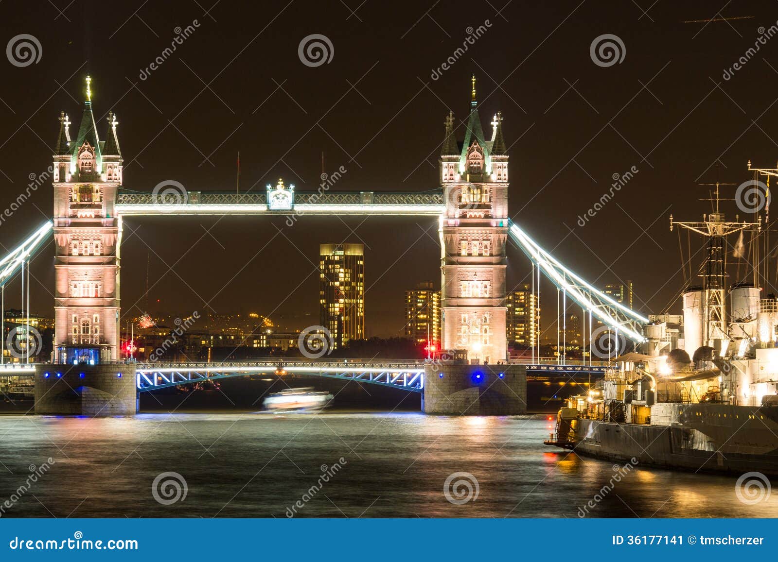 Tower Bridge London At Night Picture. Image: 36177141