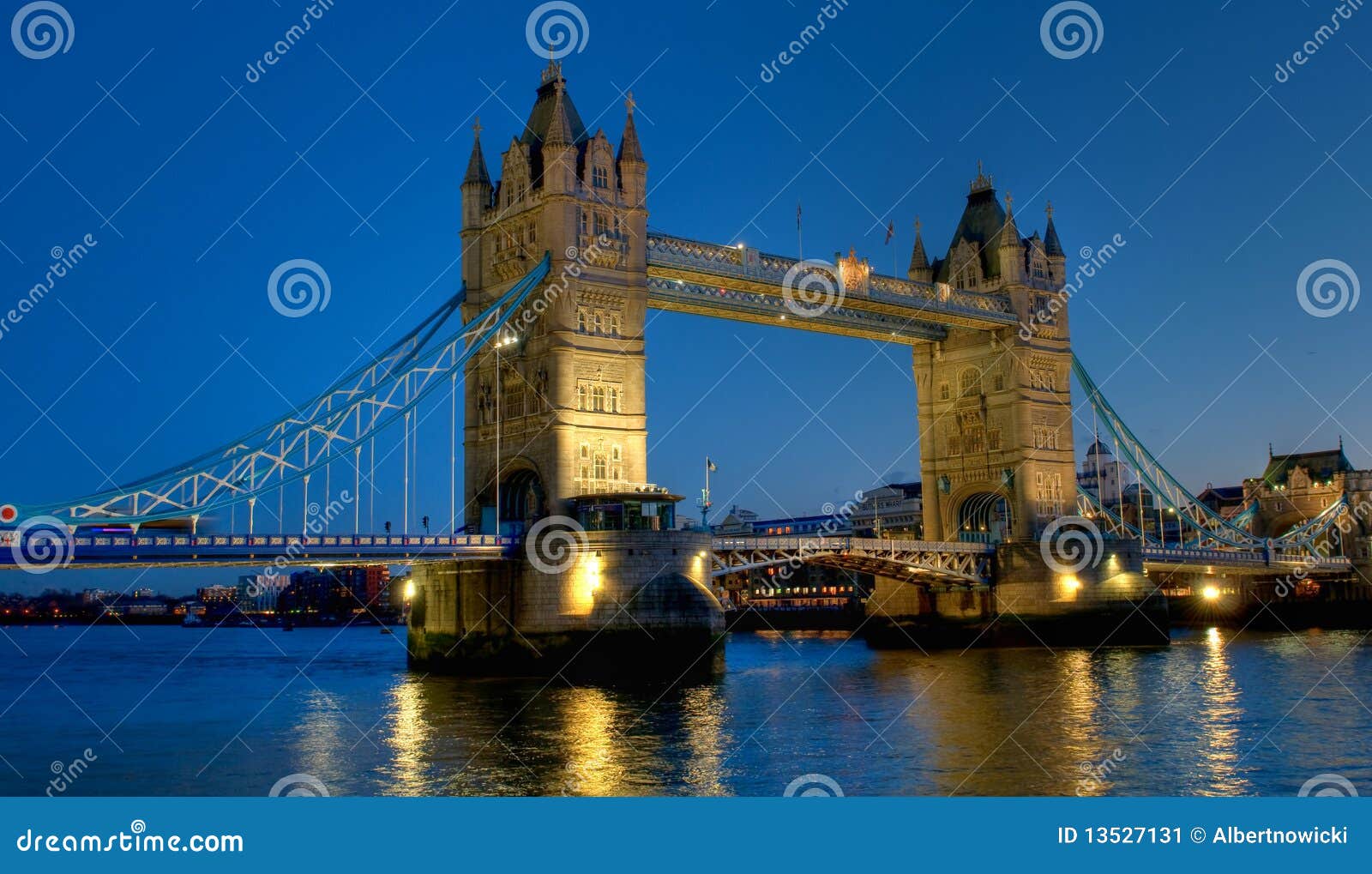 Tower Bridge in London at Night Scene Stock Image - Image of city ...